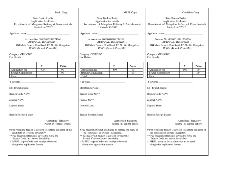 Bank Challan | PDF