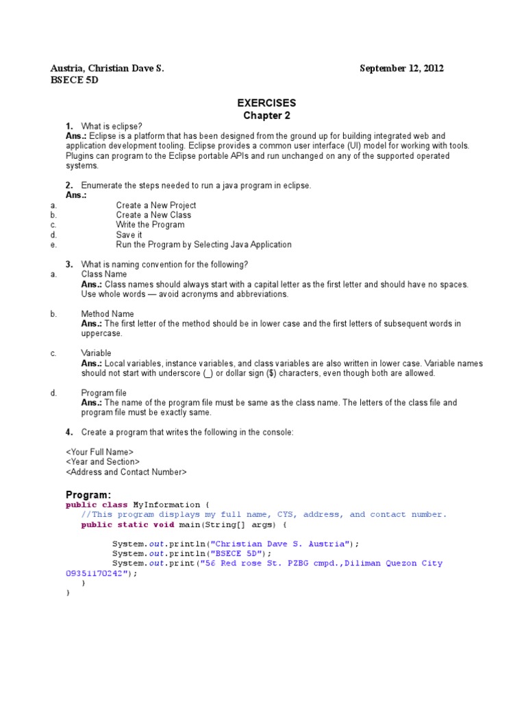 DD | PDF | Method (Computer Programming) | Eclipse (Software)