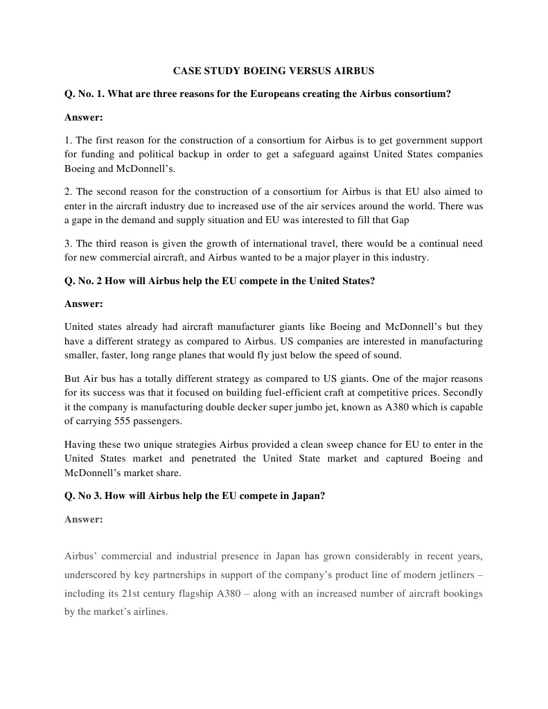 Case Study Pdf Airbus Boeing
