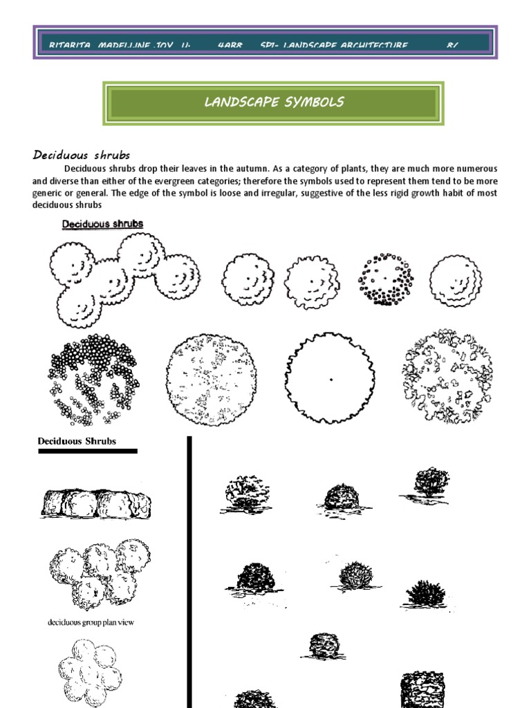 landscape symbols | Shrub | Trees