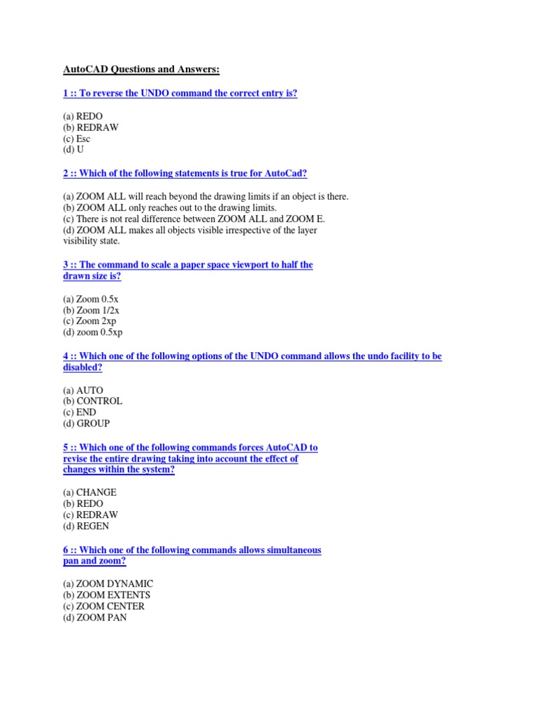 AutoCAD Questions and Answers | PDF | Computer File | Software