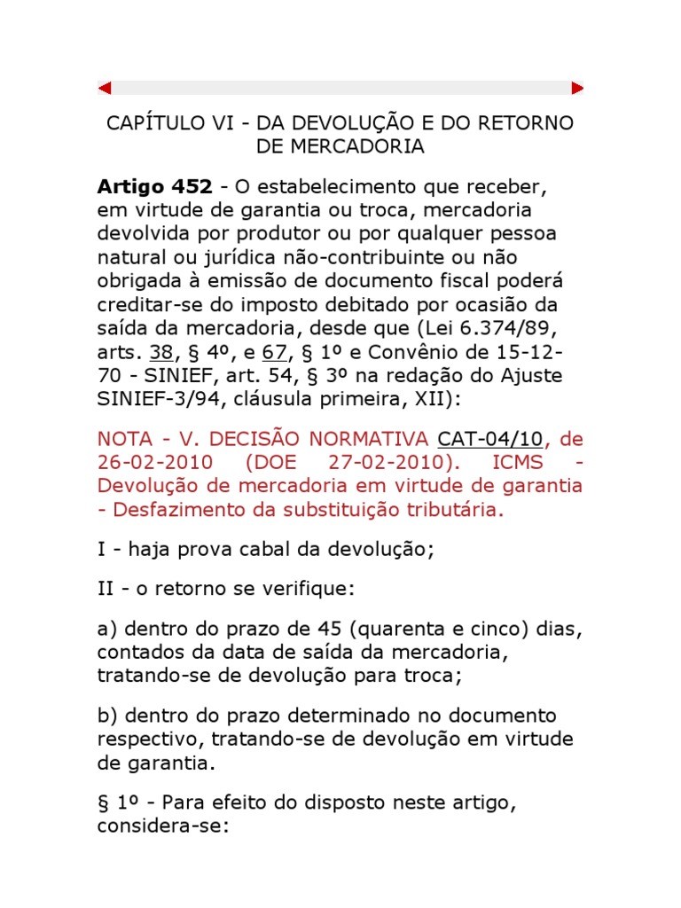 Artigo 452 Do Ricms-2000 | PDF | Impostos | Governo