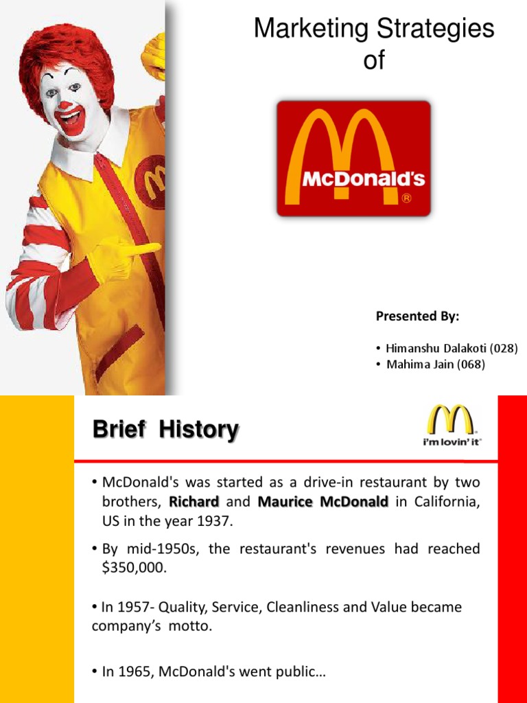MCD Marketing Strategies | PDF | Mc Donald's | Menu