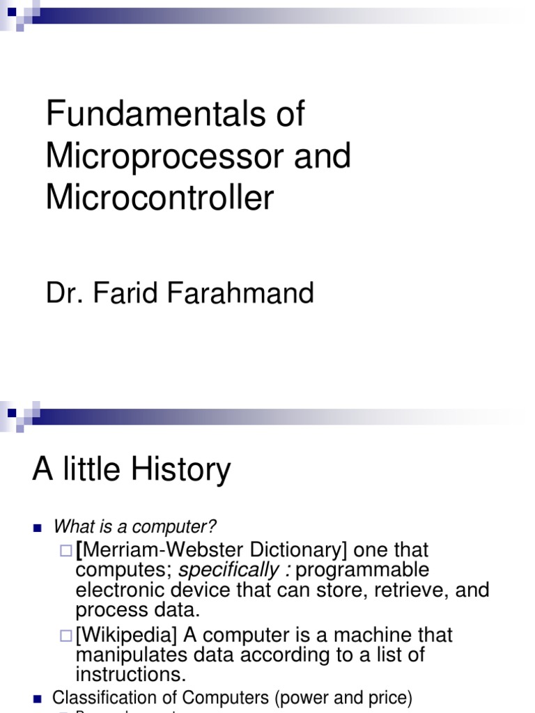 Fundamentals of Microprocessor and Microcontroller: Dr. Farid Farahmand | Download Free PDF ...