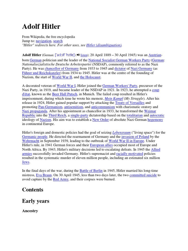 Adolf Hitler | PDF | Adolf Hitler | Nazi Party