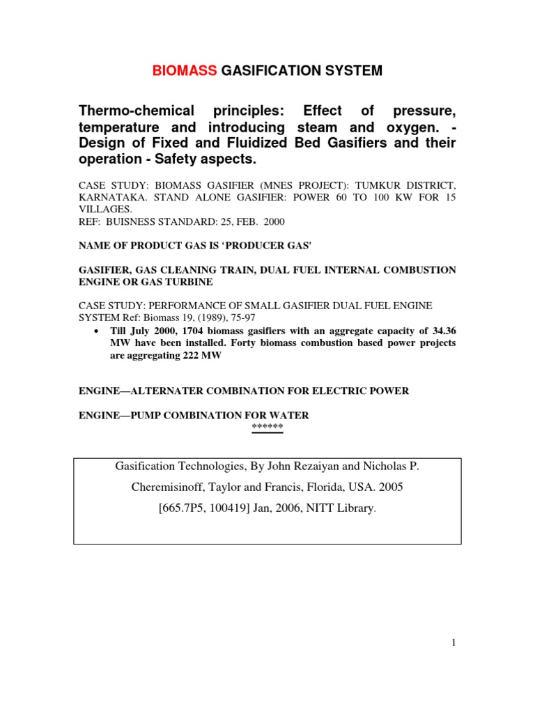 Biomass Gasifier Design Overview | PDF | Gasification | Biomass