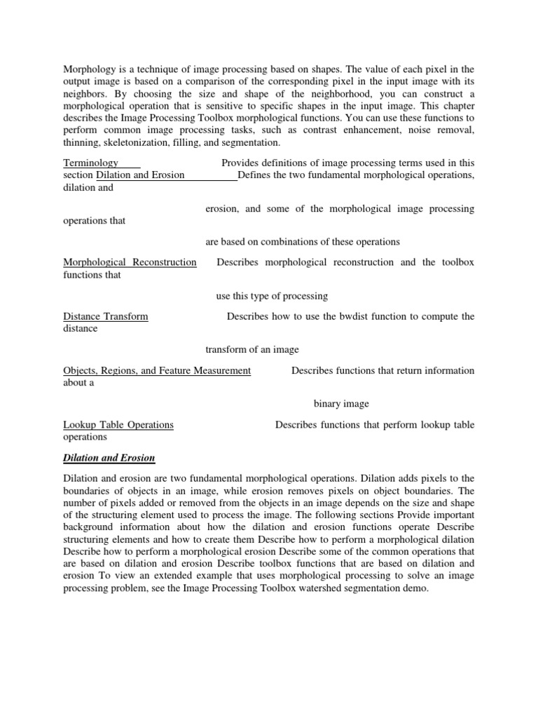 Dilation and Erosion | PDF | Image Segmentation | Function (Mathematics)