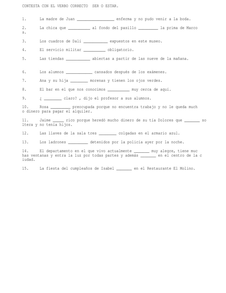 Ejercicio de Español Del Uso de Por y para | PDF