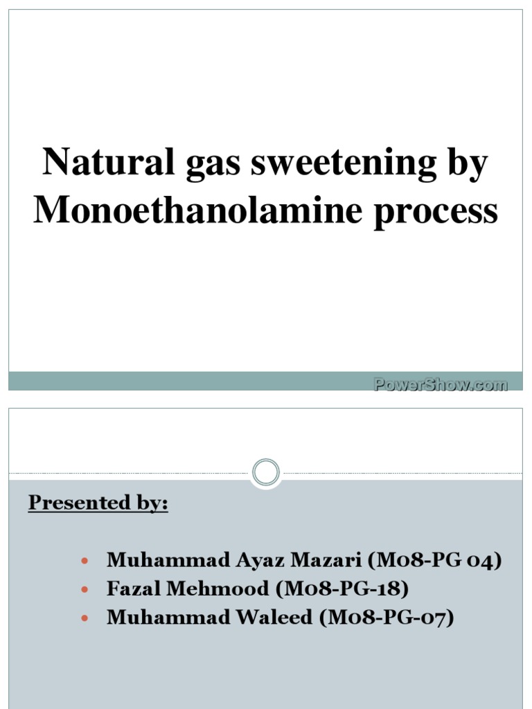 Natural Gas Sweetening by Monoethanolamine Process | PDF | Phases Of ...