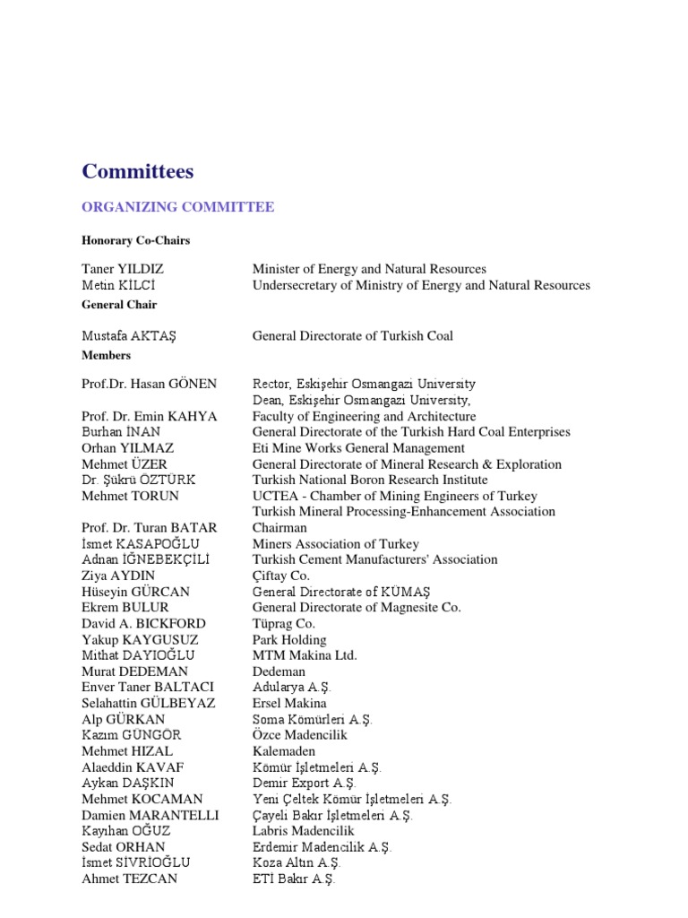 Committees: Organizing Committee | PDF | Wellness | Science & Mathematics