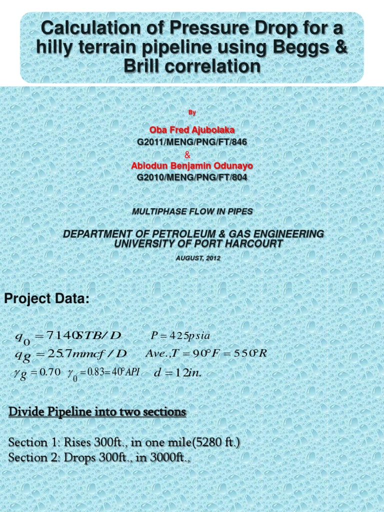 Pressure Drop Calculation Using Beggs & Brill | PDF | Flow Measurement | Pressure