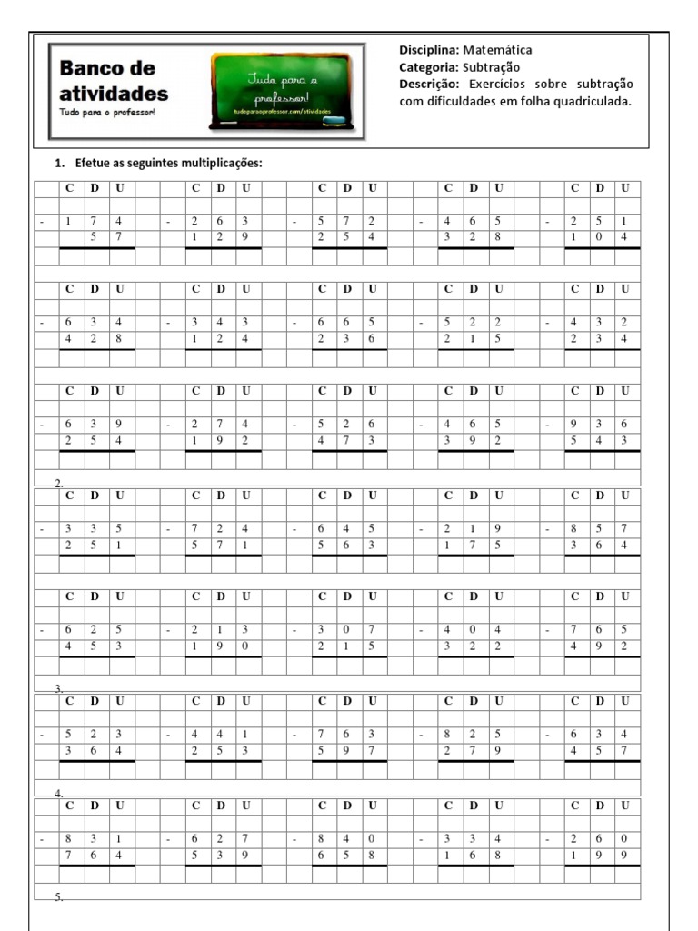 Subtração | PDF