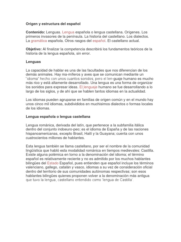 Origen y estructura del español | PDF | latín | España