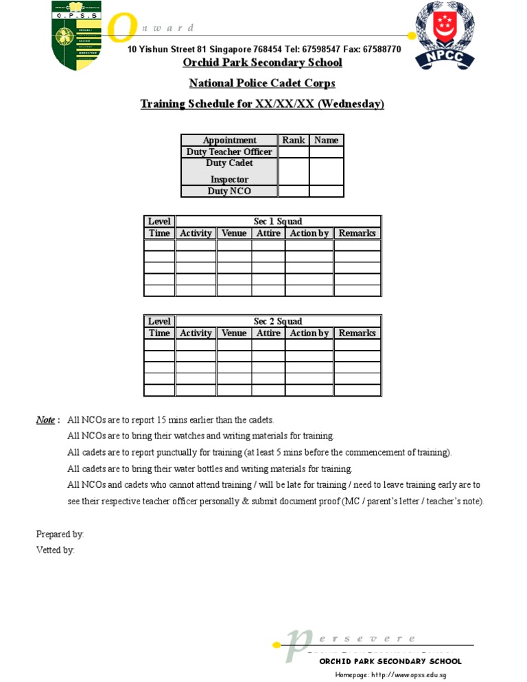 Training Schedule Template | PDF