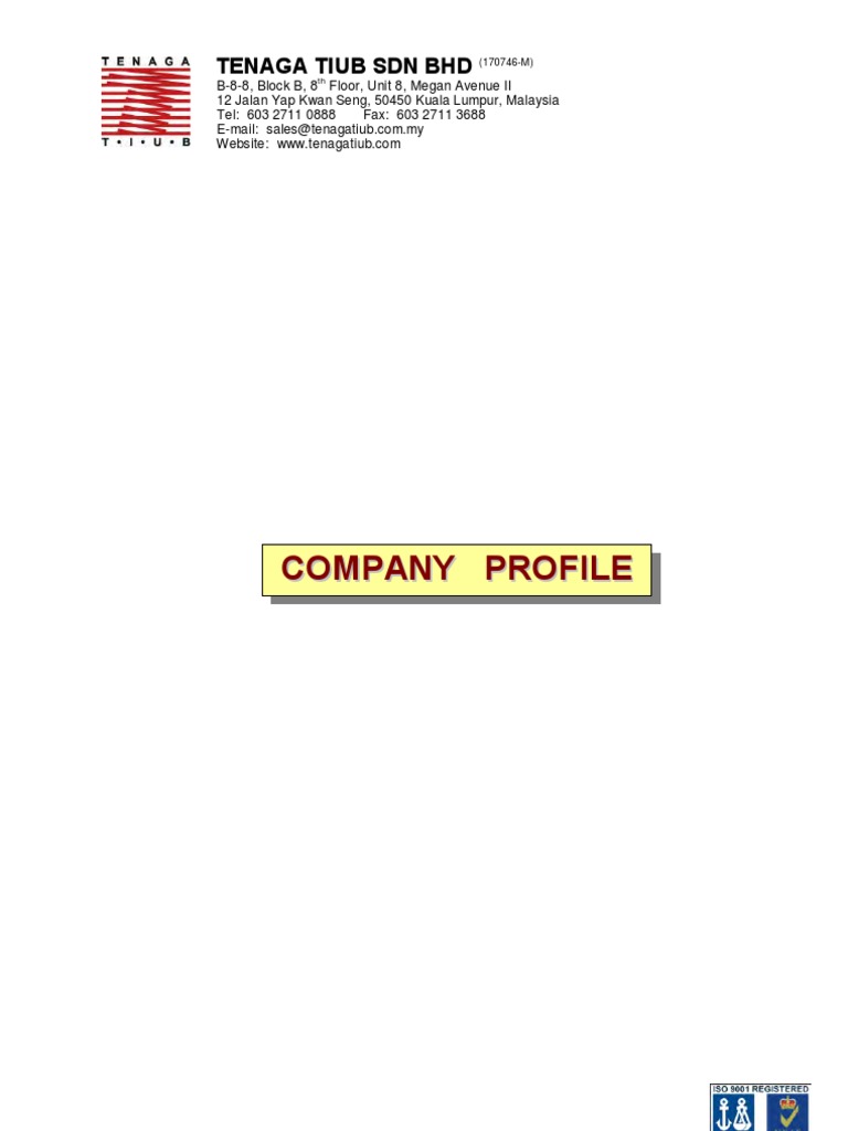 Tenaga Tiub Sdn Bhd Company Profile | PDF | Pipe (Fluid Conveyance ...