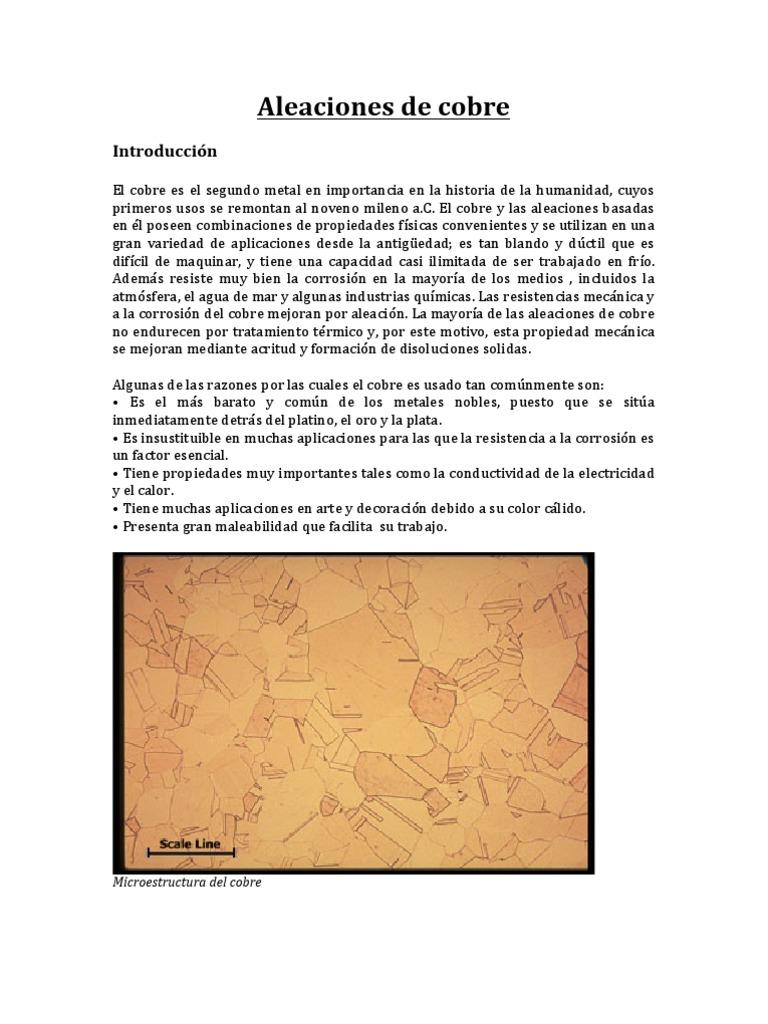 Aleaciones de Cobre | PDF | Latón | Cobre