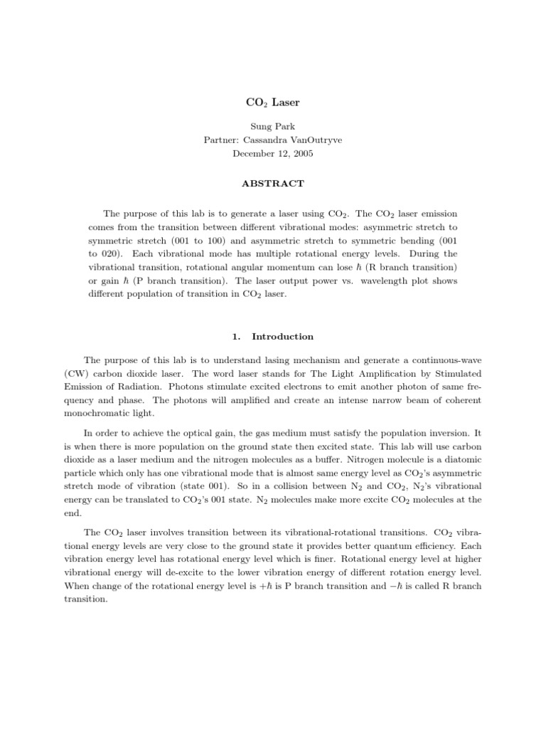 Co 2 Laser | PDF | Laser | Energy Level