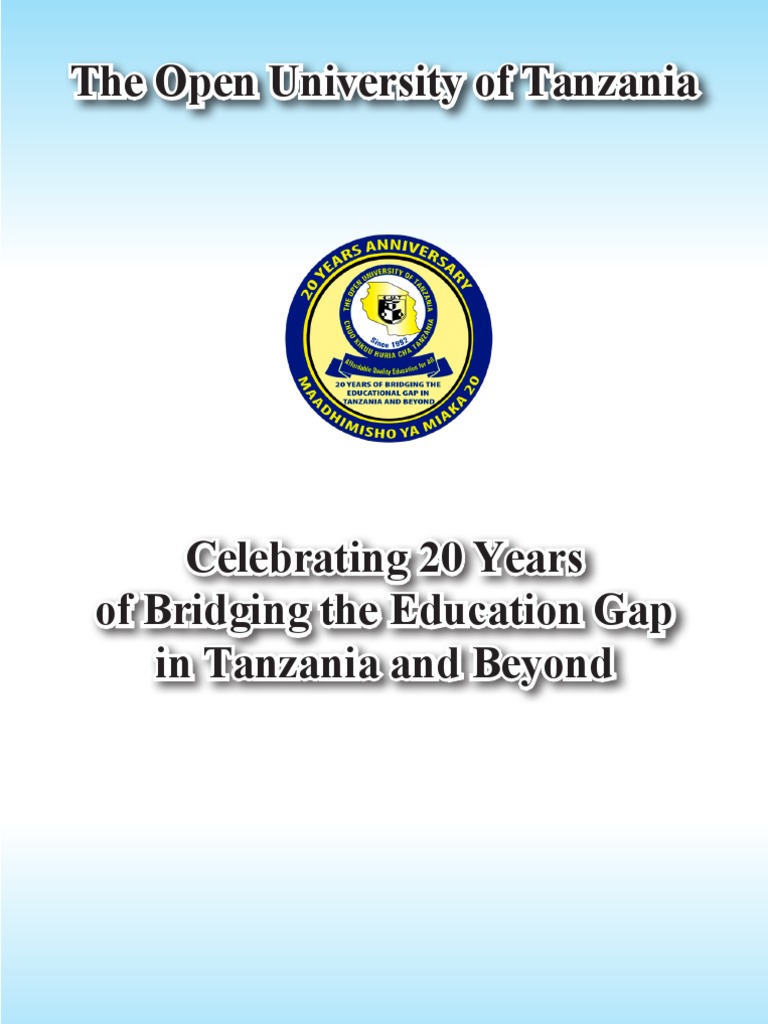THE OPEN UNIVERSITY OF TANZANIA, 20th Anniversary Booklet. | PDF ...
