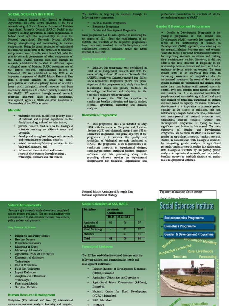 Brochures Social Sciences Research Institute | PDF | Gender And ...