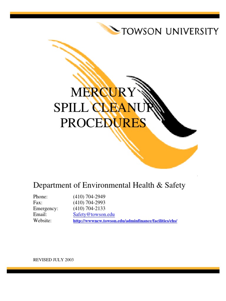 Mercury Spill Cleanup Procedures Department Of Environmental Health