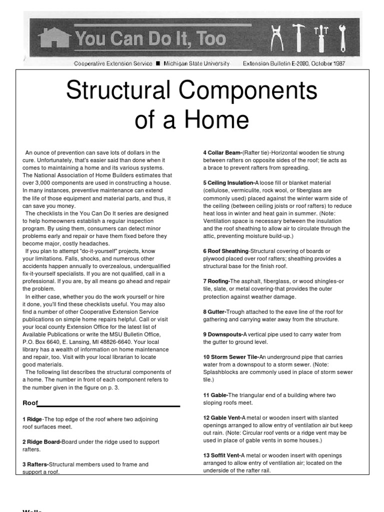 Structural Components of A Home | PDF