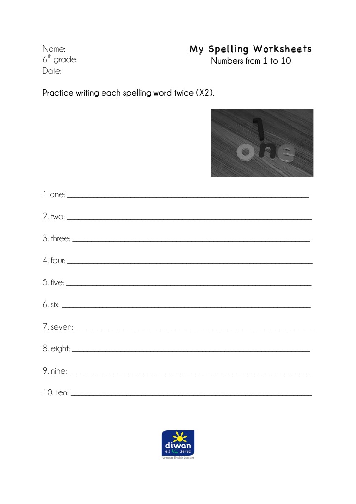 1-10 Spelling Worksheet for Practice | PDF | Teaching Methods ...