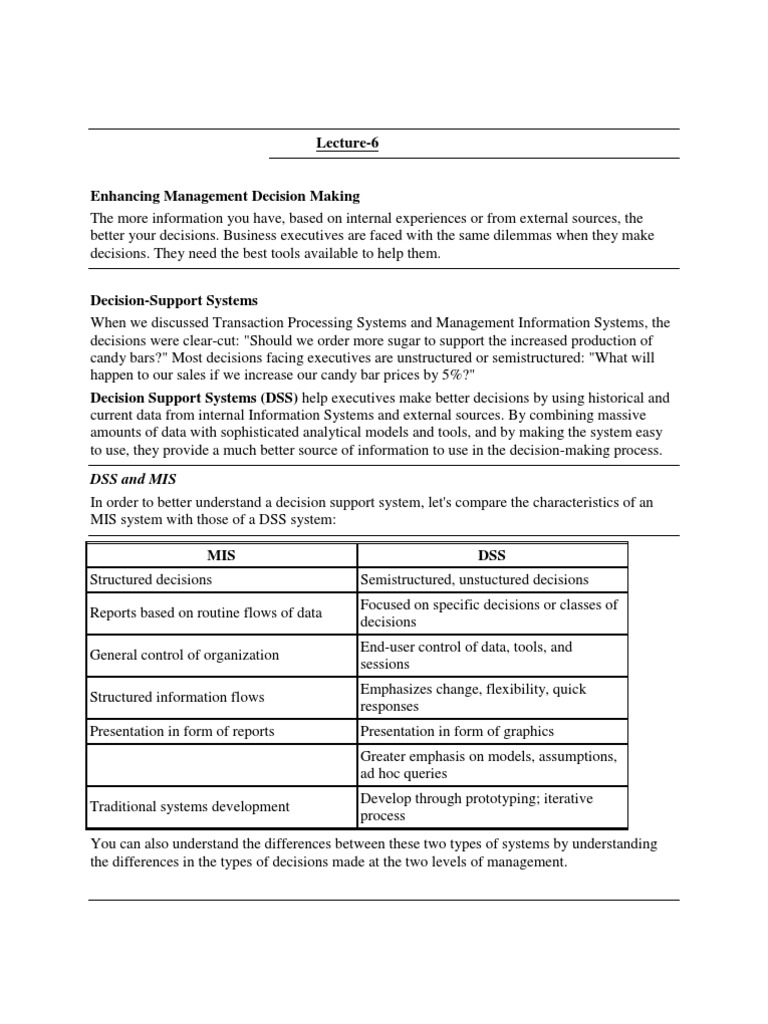 DSS | PDF | Decision Support System | Data Mining