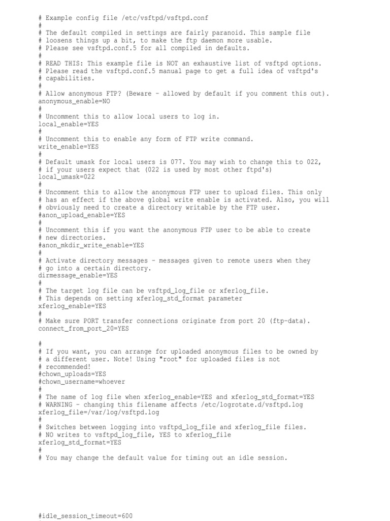 VSFTPD | PDF | File Transfer Protocol | Network Protocols