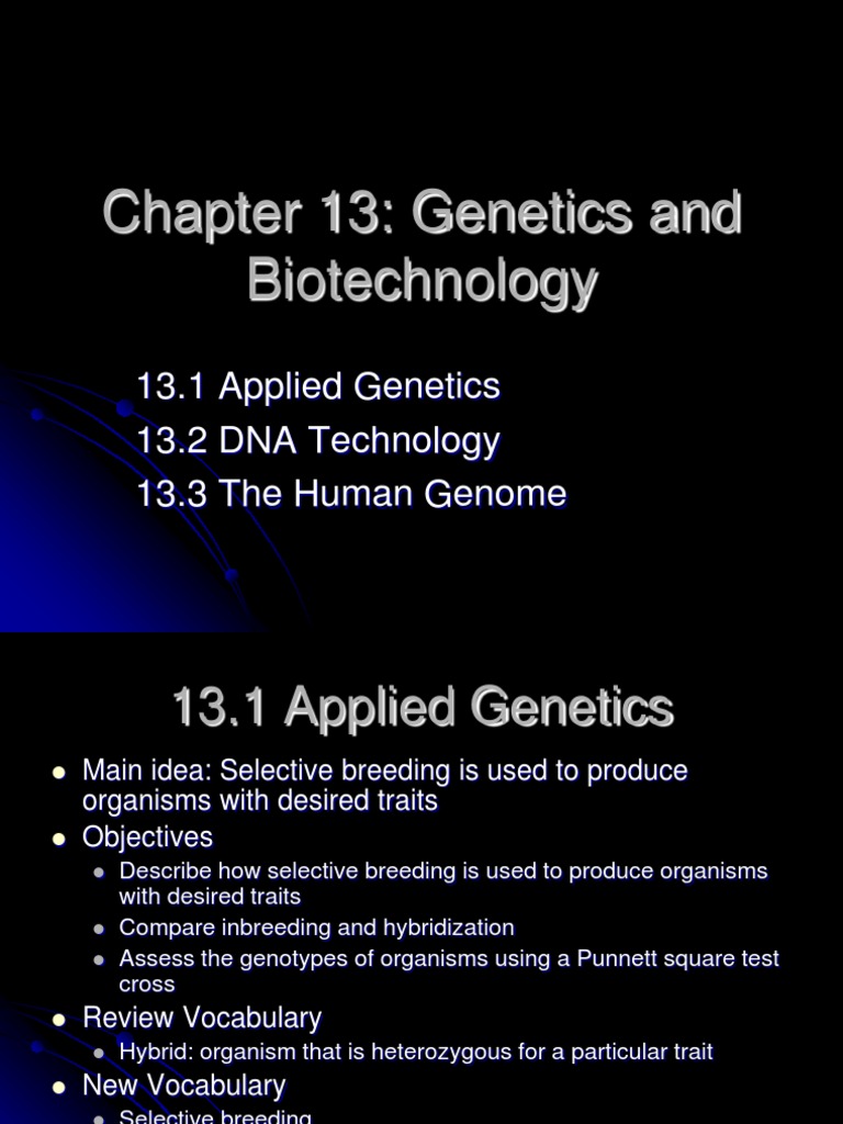 Chapter 13 Genetics and Biotechnology | PDF | Plasmid | Dna