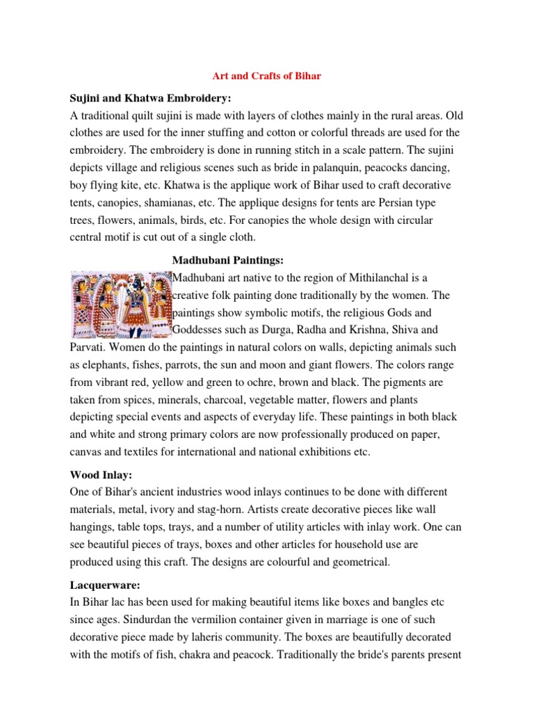 The Rich Artistic Heritage of Bihar: A Guide to Traditional Crafts ...