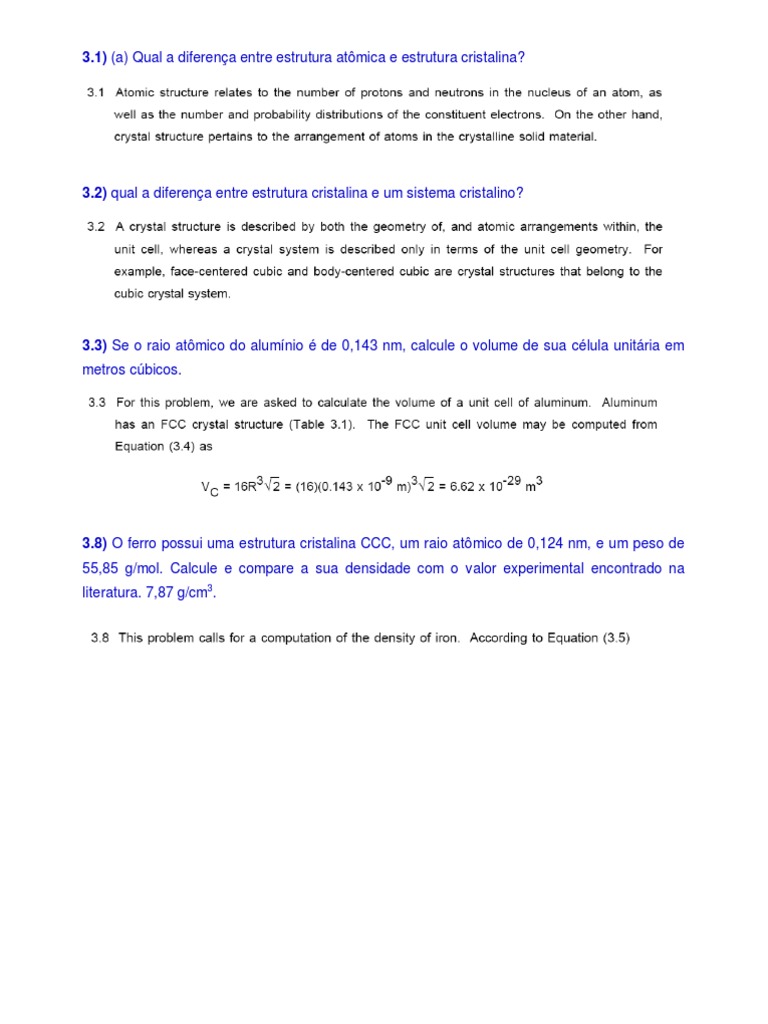 Exercicios Com Respostas Cap3 | PDF