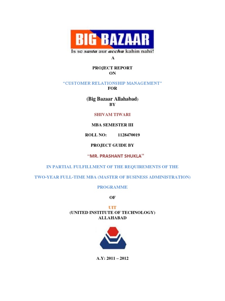 CRM Strategies at Big Bazaar Allahabad | PDF | Retail | Technological Convergence