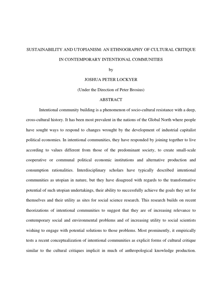 Lockyer Joshua P 200708 PHD | PDF | Utopia | Sustainability