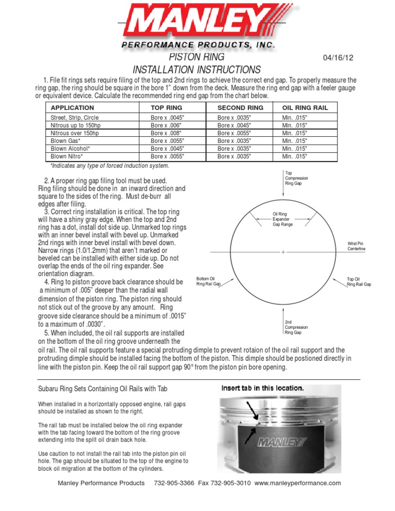 Piston Ring Installation Guide | PDF | Piston | Vehicle Parts