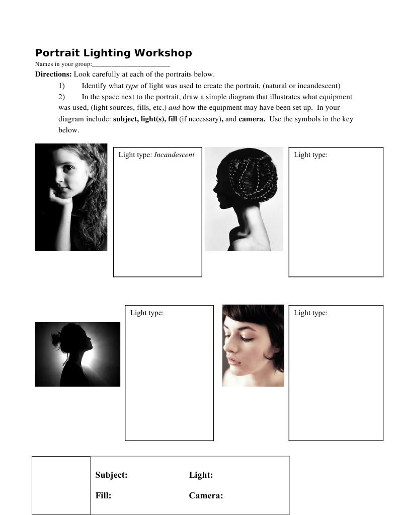Intro To Studio Lighting Group Directions by Moon | PDF