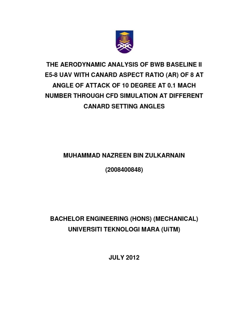 Final Year Project Thesis | PDF | Flight Dynamics (Fixed Wing Aircraft ...