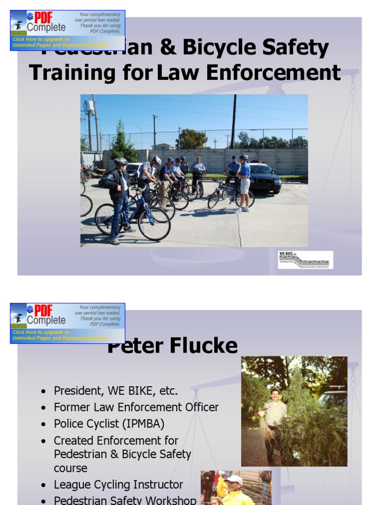 Pedestrian & Bicycle Safety Training For Law Enforcement | PDF ...