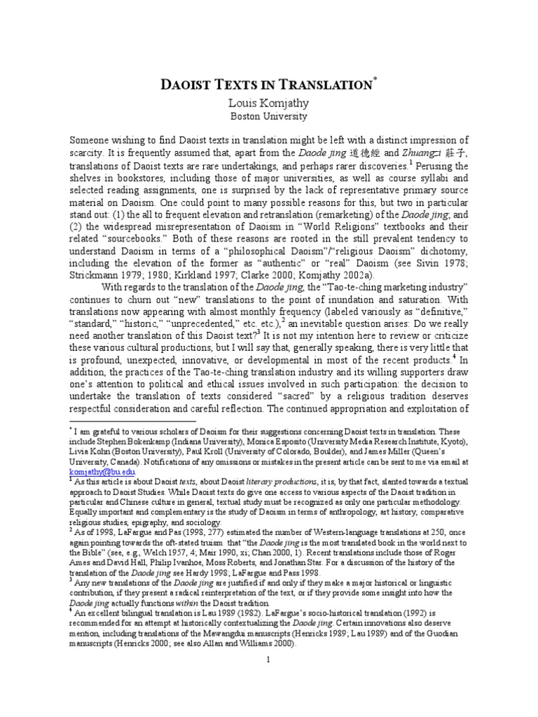 Taoist Texts in Translation | PDF