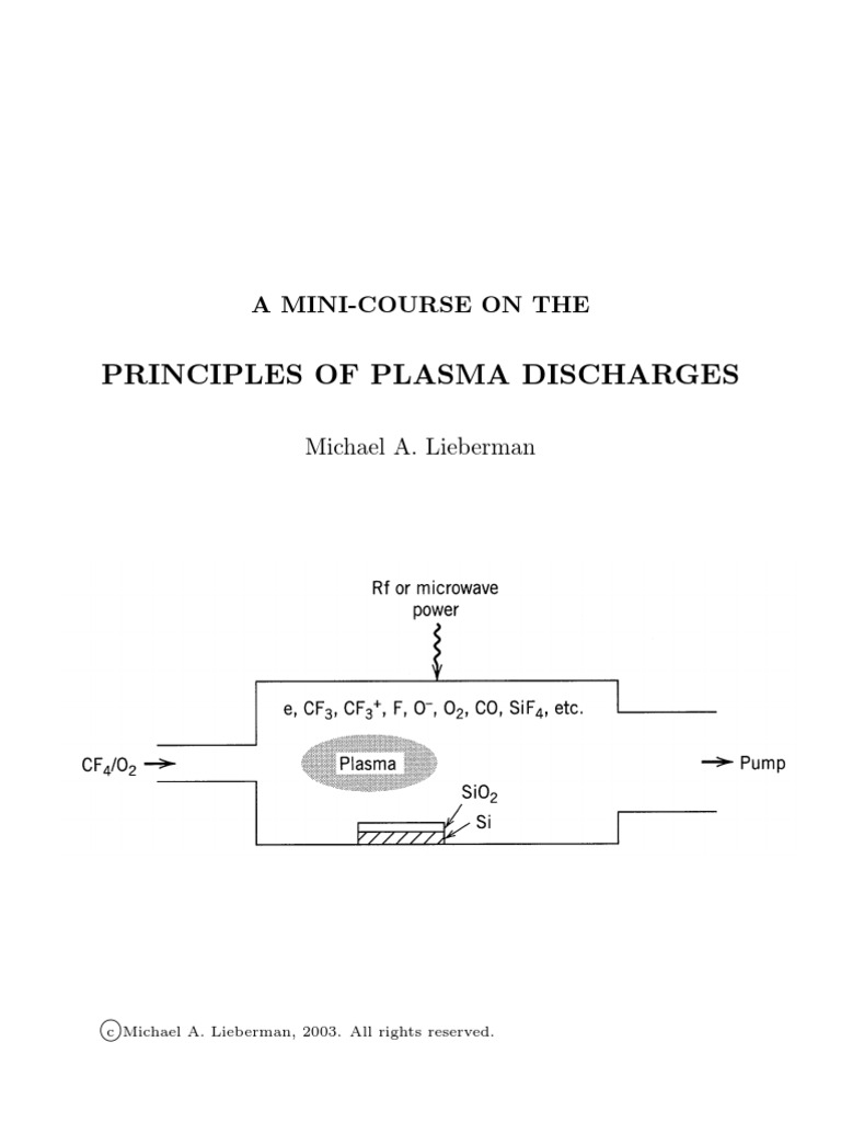 Principles of Plasma Discharges | PDF | Plasma (Physics) | Electronvolt
