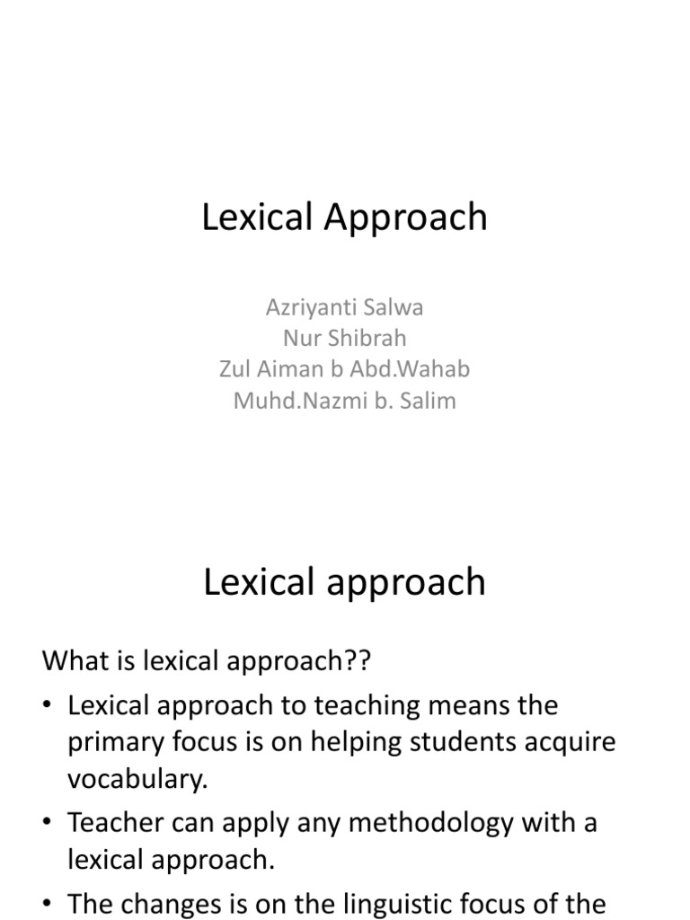 Lexical Approach | PDF | Lexicon | Linguistics