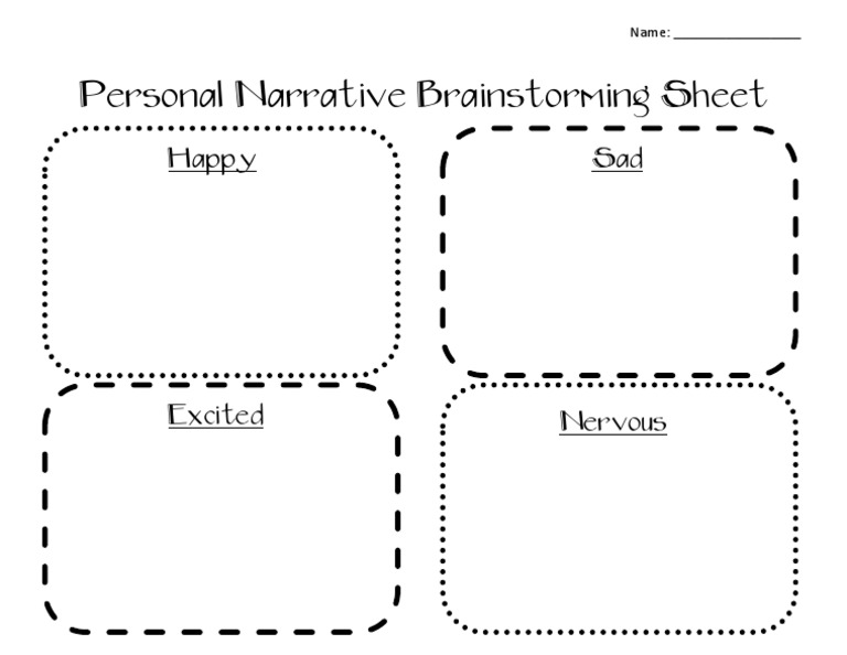 Personal Narrative Brainstorm | PDF