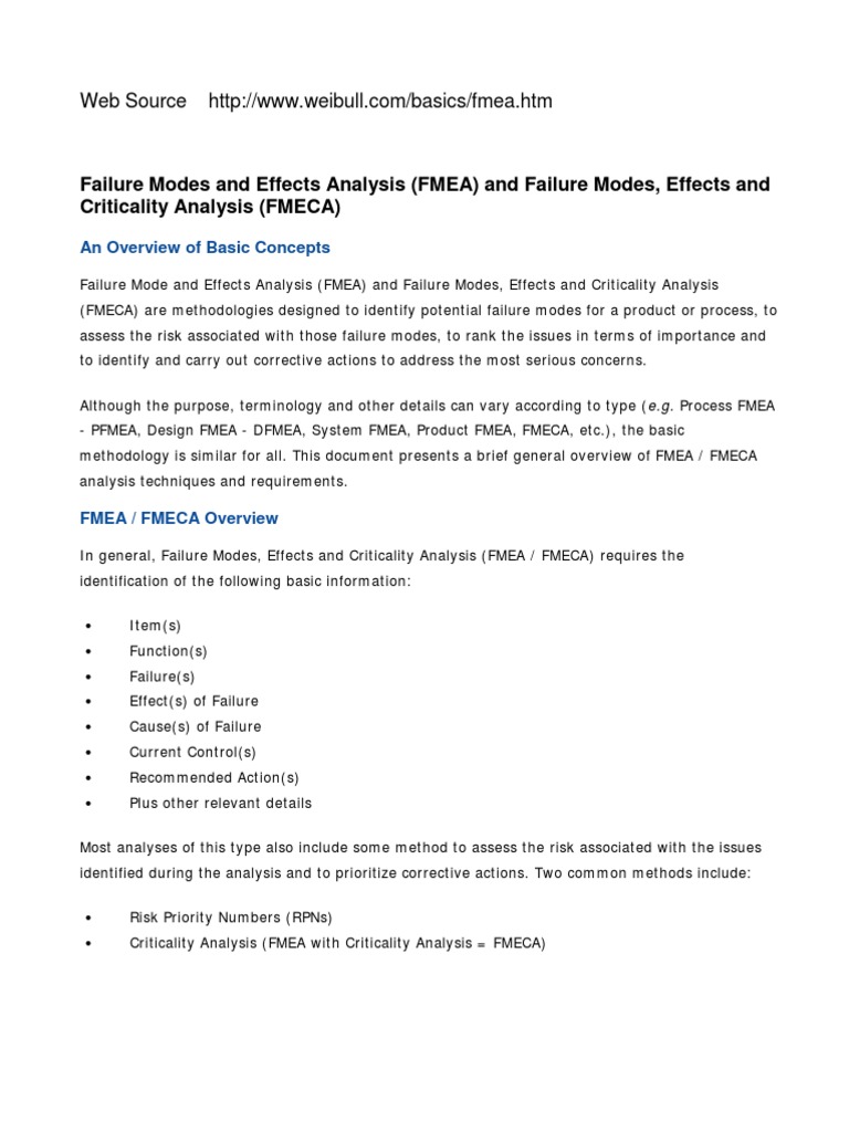 FMEA Basics | PDF | Reliability Engineering | Business Process