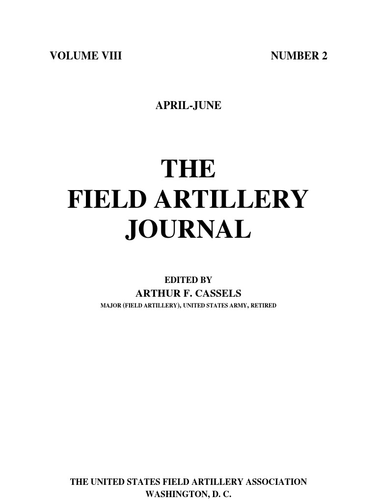 Field Artillery Journal - Apr 1918 | PDF | Artillery | Trajectory