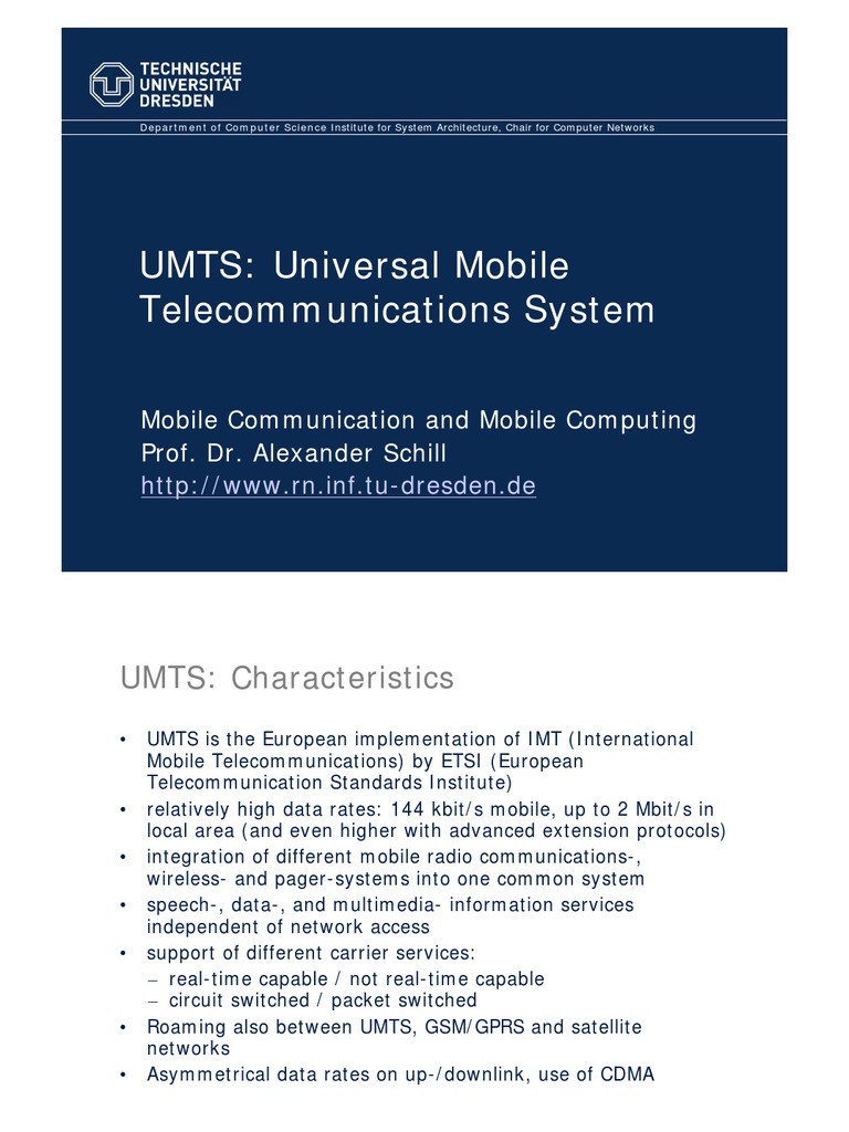 UMTS: Universal Mobile Telecommunications System: Mobile Communication ...