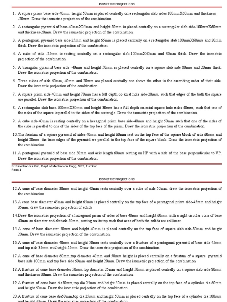 ISOMETRIC PROJECTIONS OF COMBINED 3D SHAPES | PDF | Sphere | Rectangle
