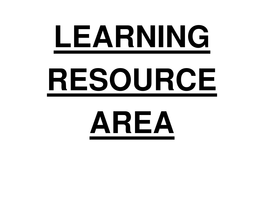 Learning and Assessment Resource Areas | PDF