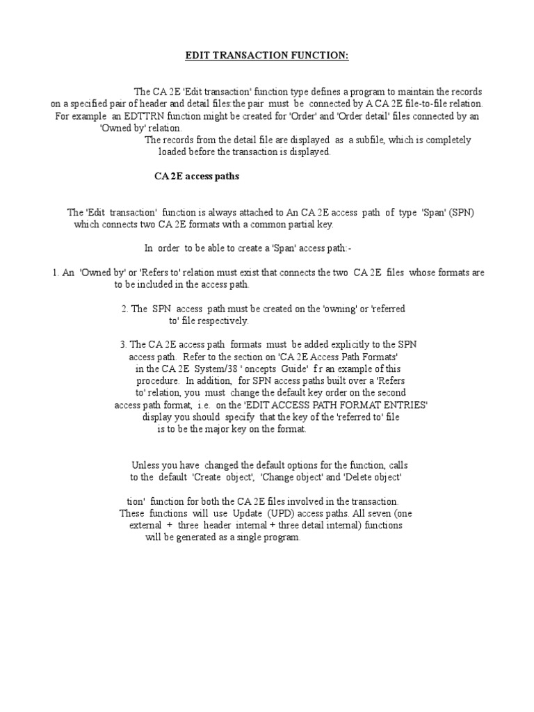 Edit Transaction | PDF | Subroutine | File Format