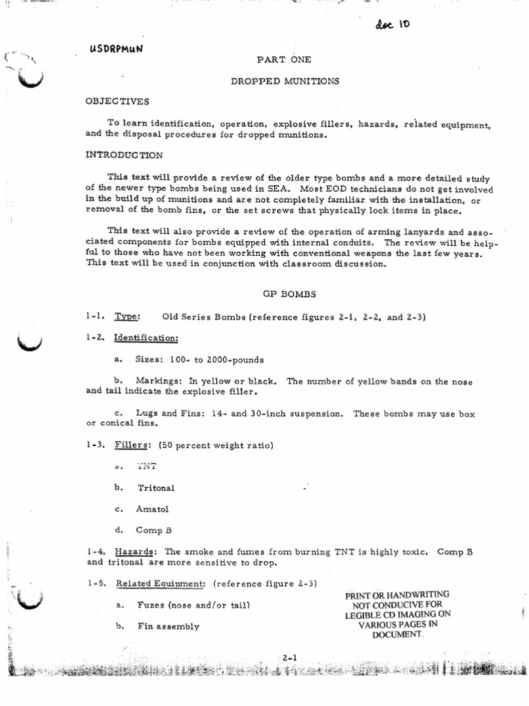 U.S. Dropped Munitions | PDF | Fuze | Bomb