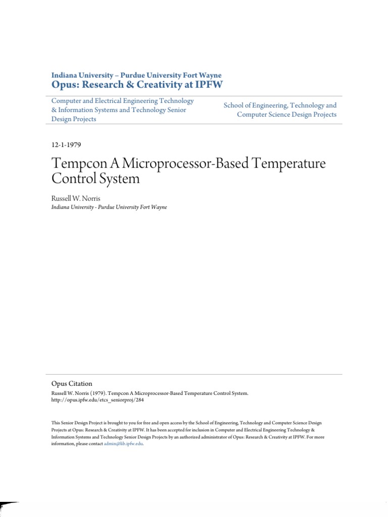 Tempcon A Microprocessor-Based Temperature Control System | PDF