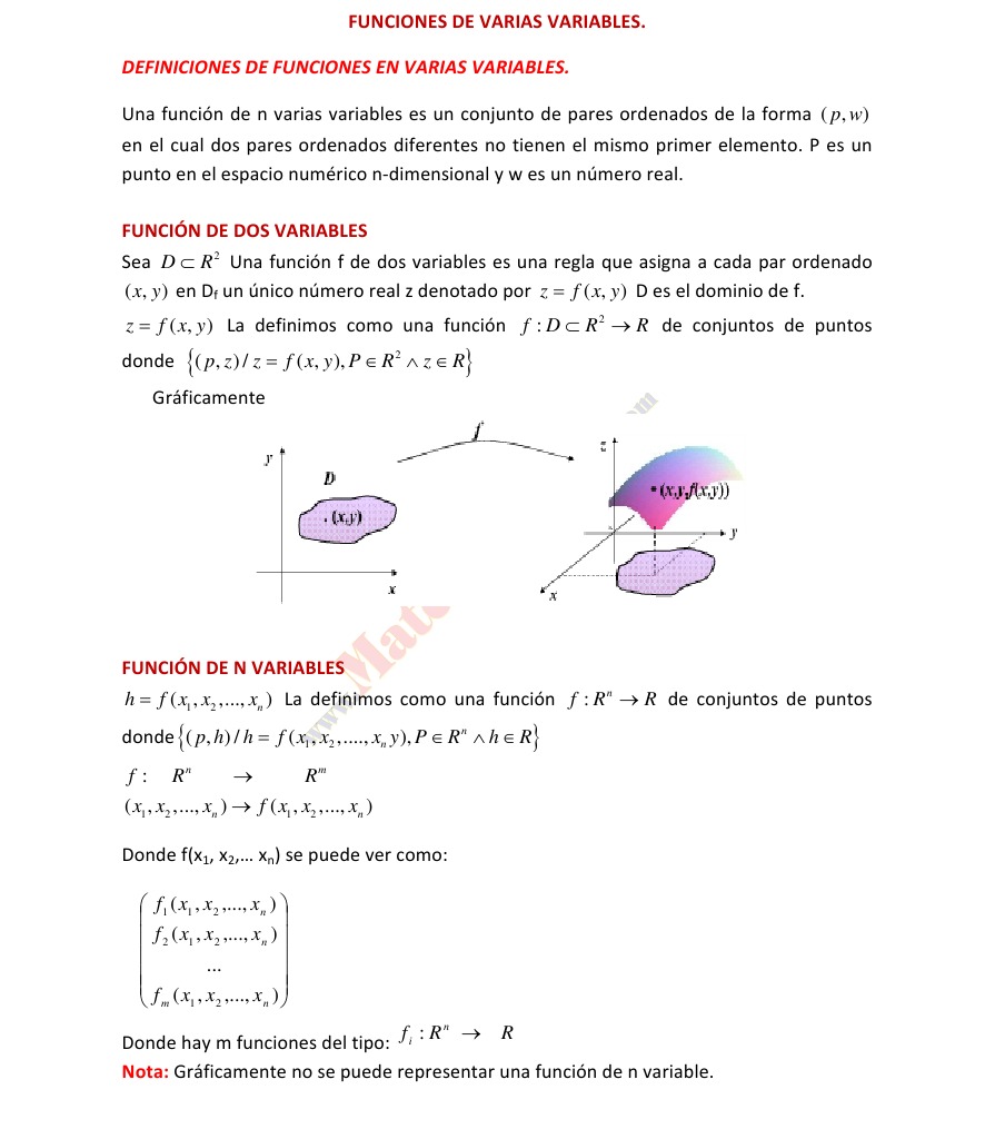 Funciones de Varias Variables | PDF | Función (Matemáticas) | Curva